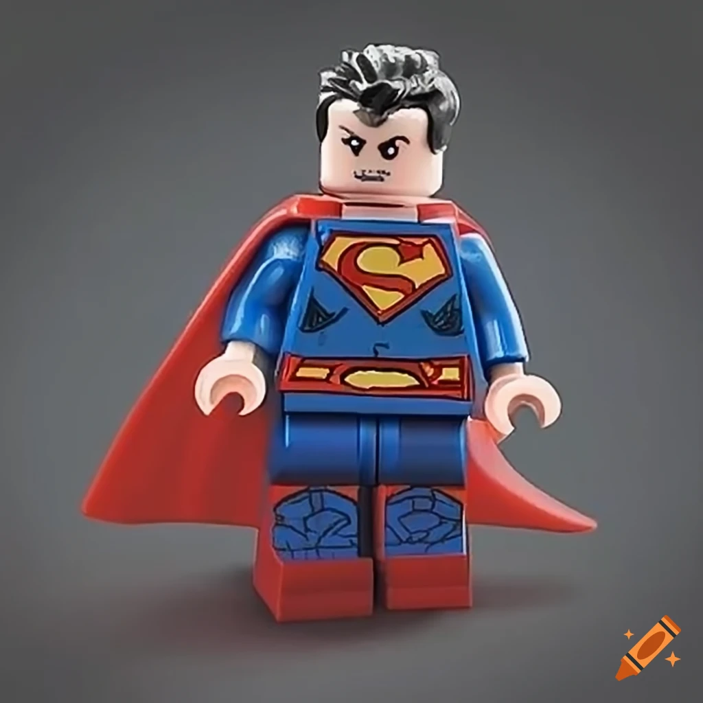 Lego dc arkham superman minifigure on Craiyon