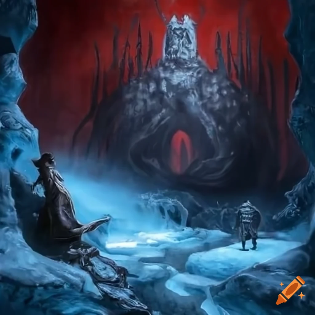 Frozen ice at cocytus in the underworld inspired by dante's inferno on ...