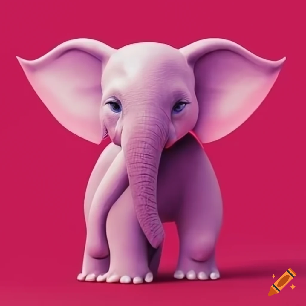 Pink elephant on Craiyon