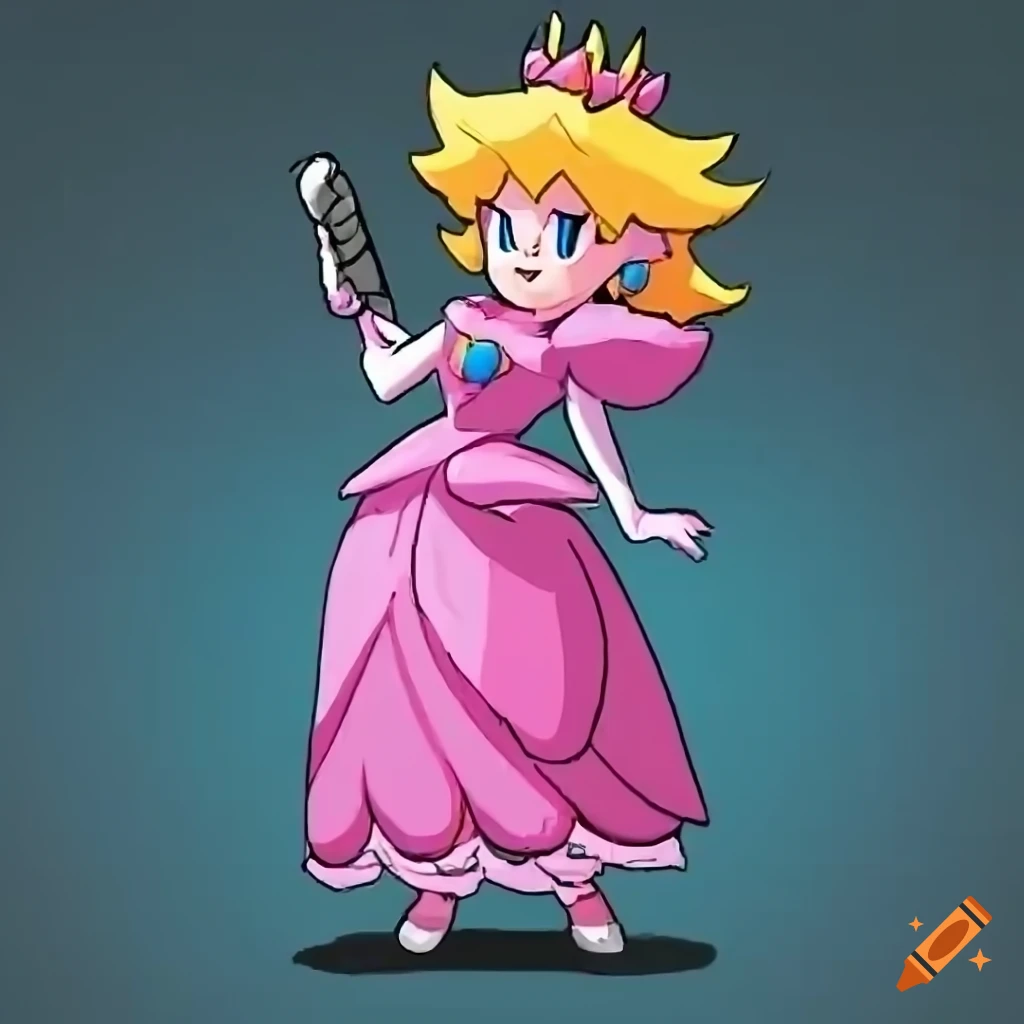 Peach character sprite in FNF style idle animation pose on Craiyon