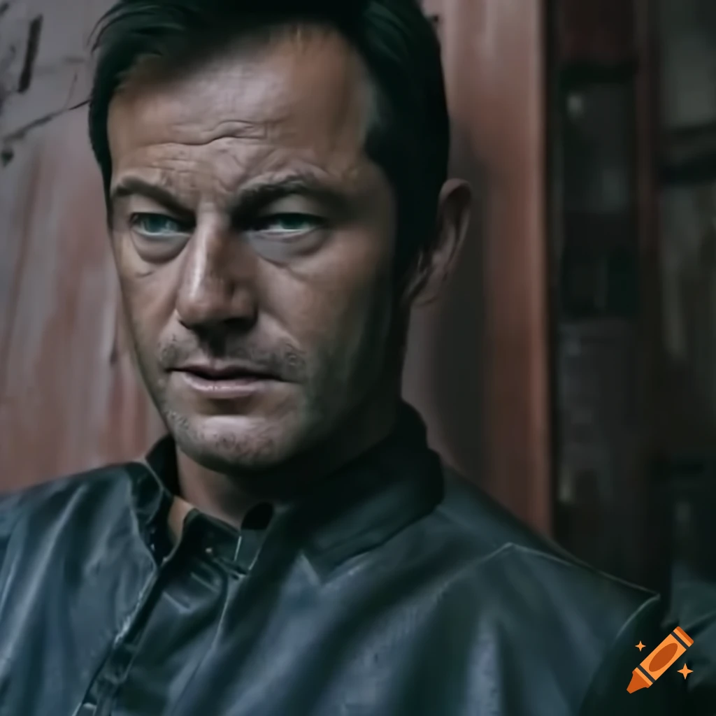 Actor resembling Jason Isaacs at 20 in an orange plaid shirt and high ...