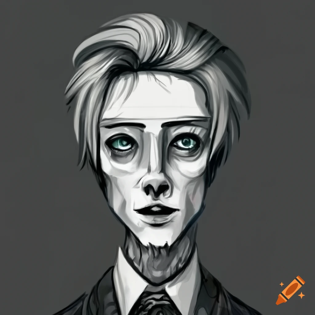 Gothic male character inspired by tim burton with blond hair and blue ...