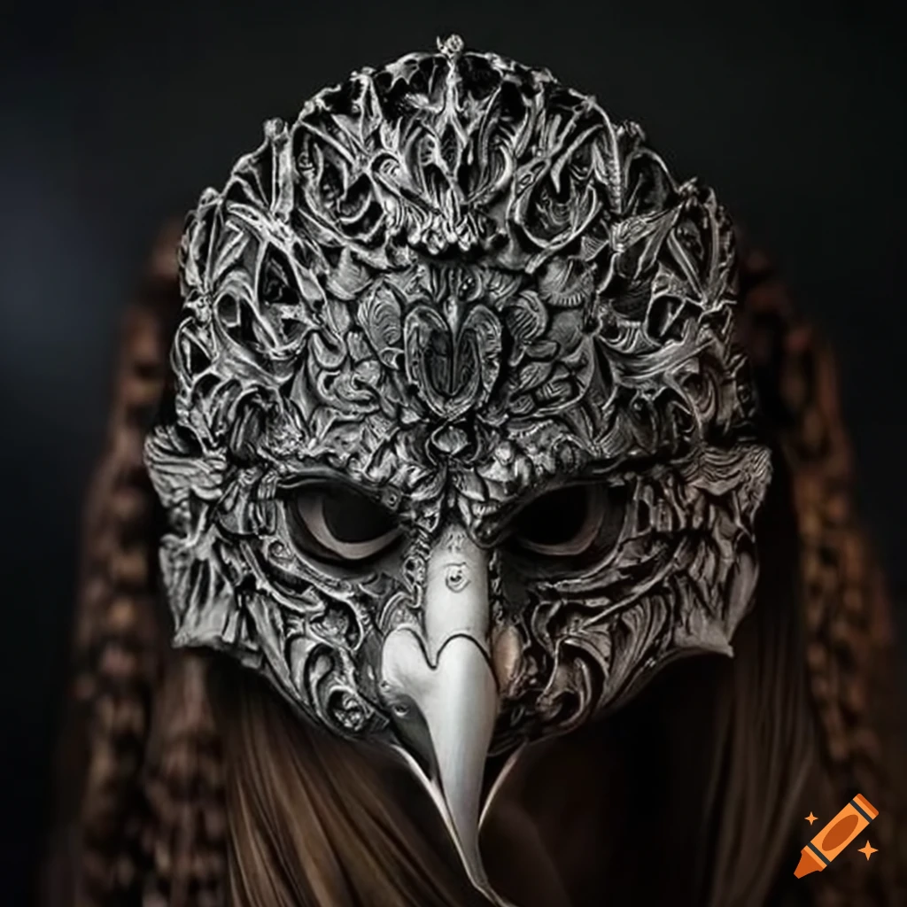 Striking Gothic eagle mask with intricate details on Craiyon
