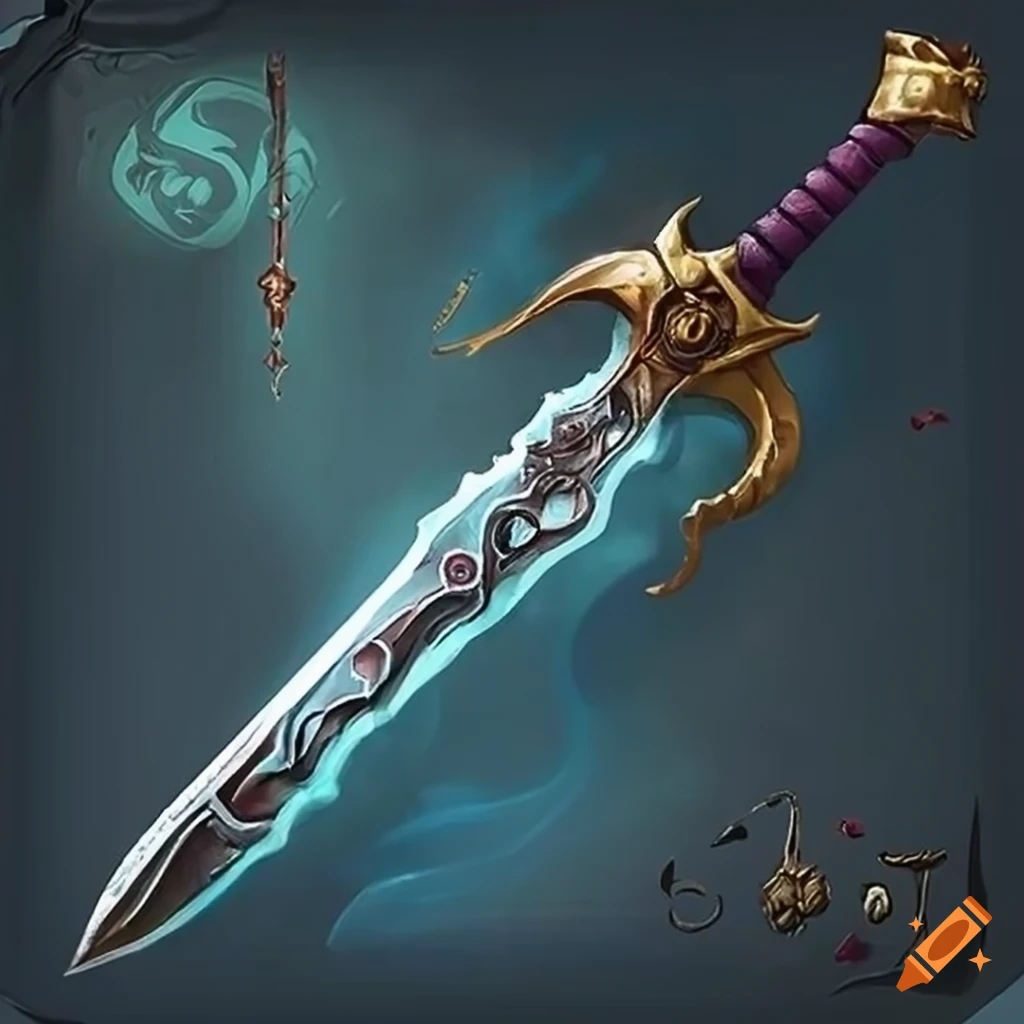 Fantasy rpg sword with magical elements on Craiyon