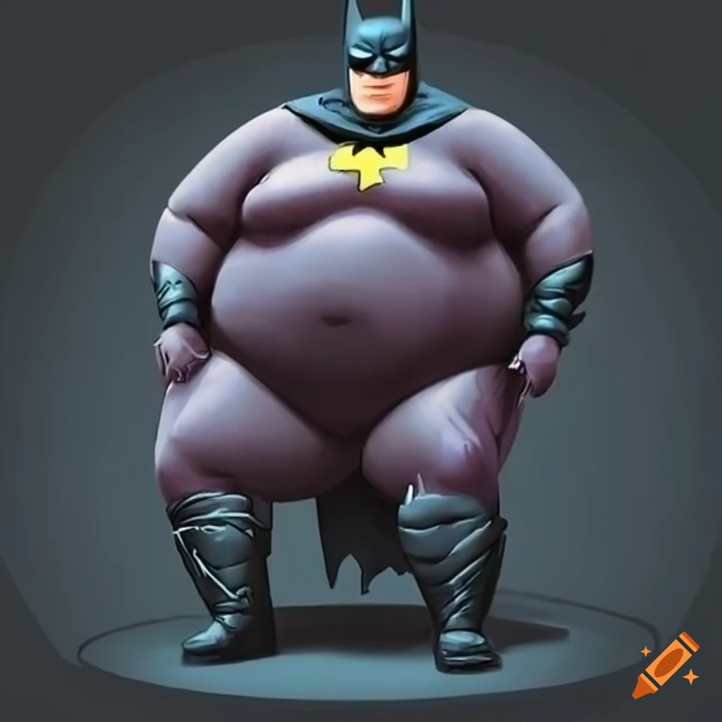 Chubby batman character on Craiyon