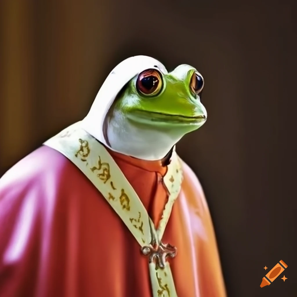 Frog dressed in pope attire on Craiyon