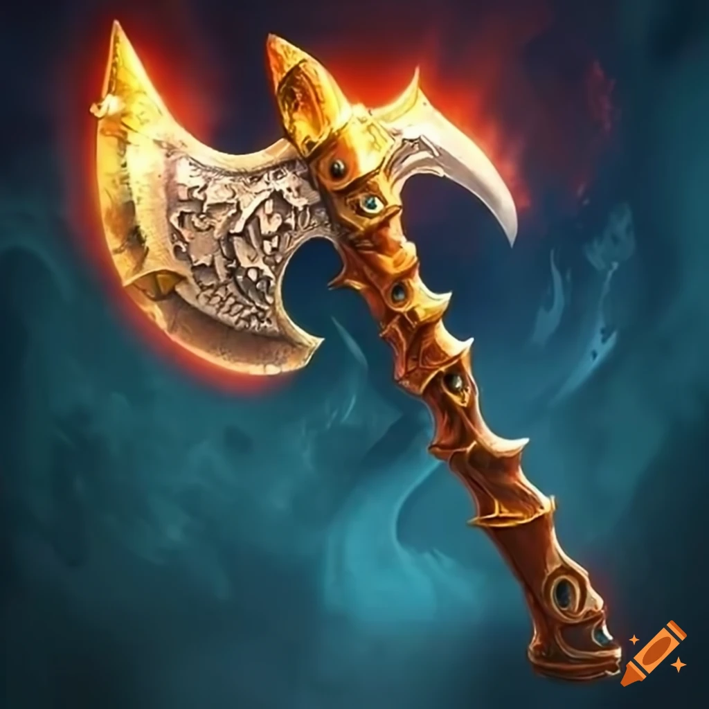 Multi-elemental magic axe on Craiyon