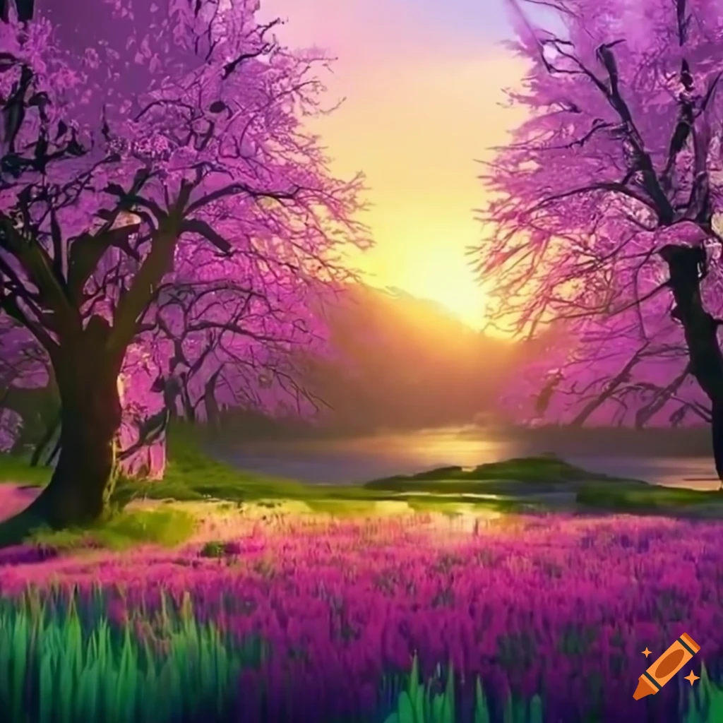 Spring landscape inspired by video game halo infinite on Craiyon