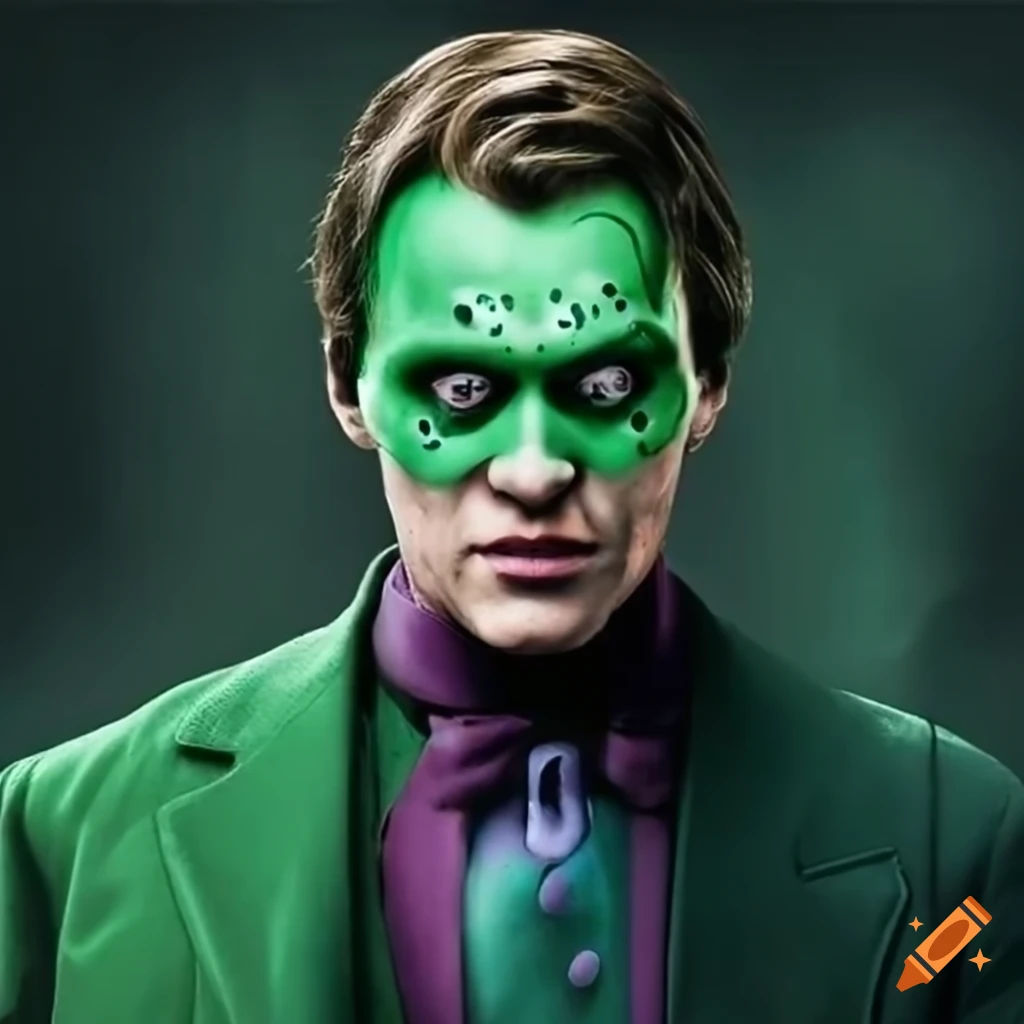 Riddler inspired by christopher nolan's dark knight movie style on Craiyon