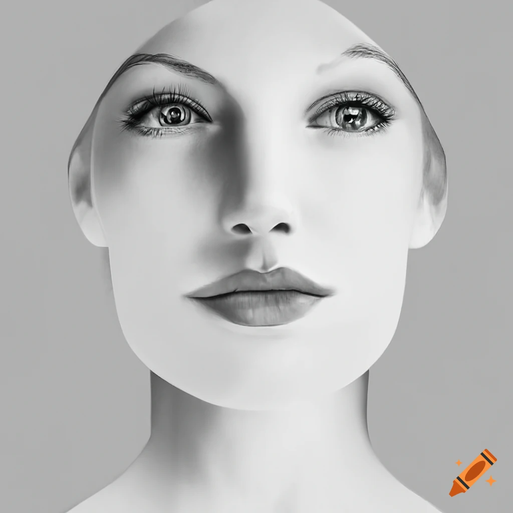 Artwork of impossible geometric elements with a woman's face in ...