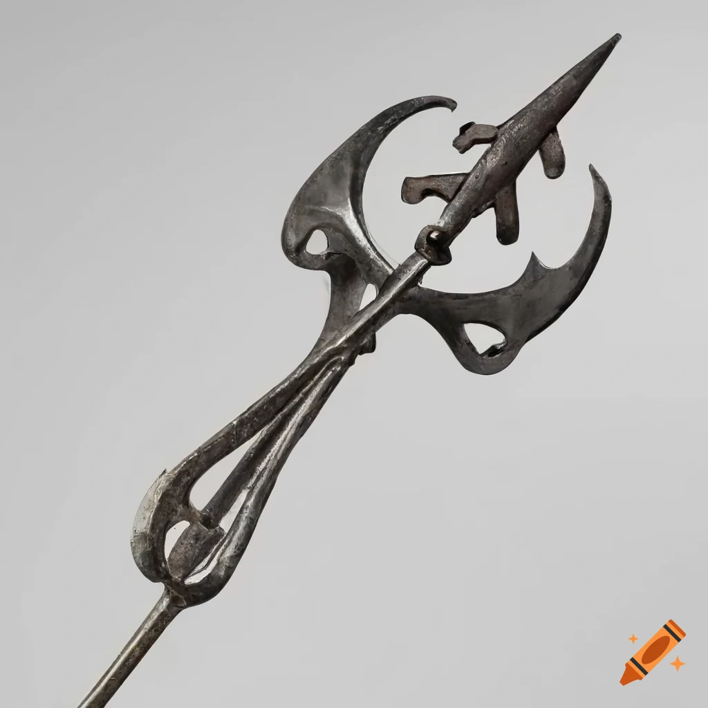 Detailed metal sculpture of a Merovingian-style arrow with swallow tail ...