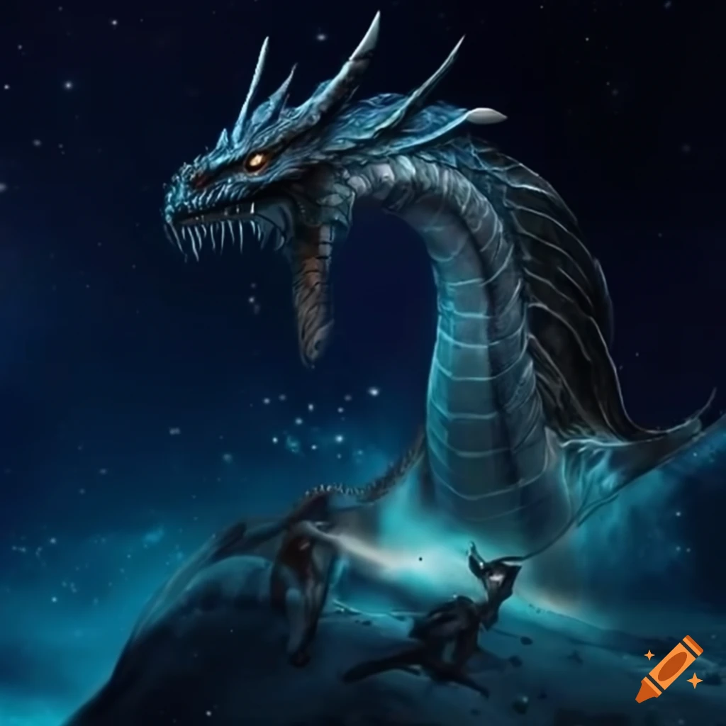 Big dragon in space on Craiyon