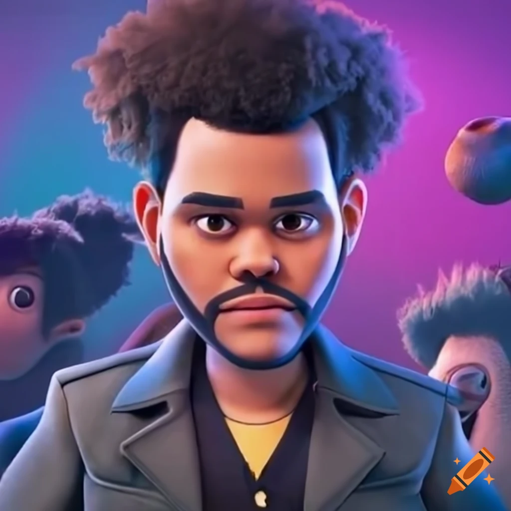 The weeknd as disney pixar 3d animated character on Craiyon