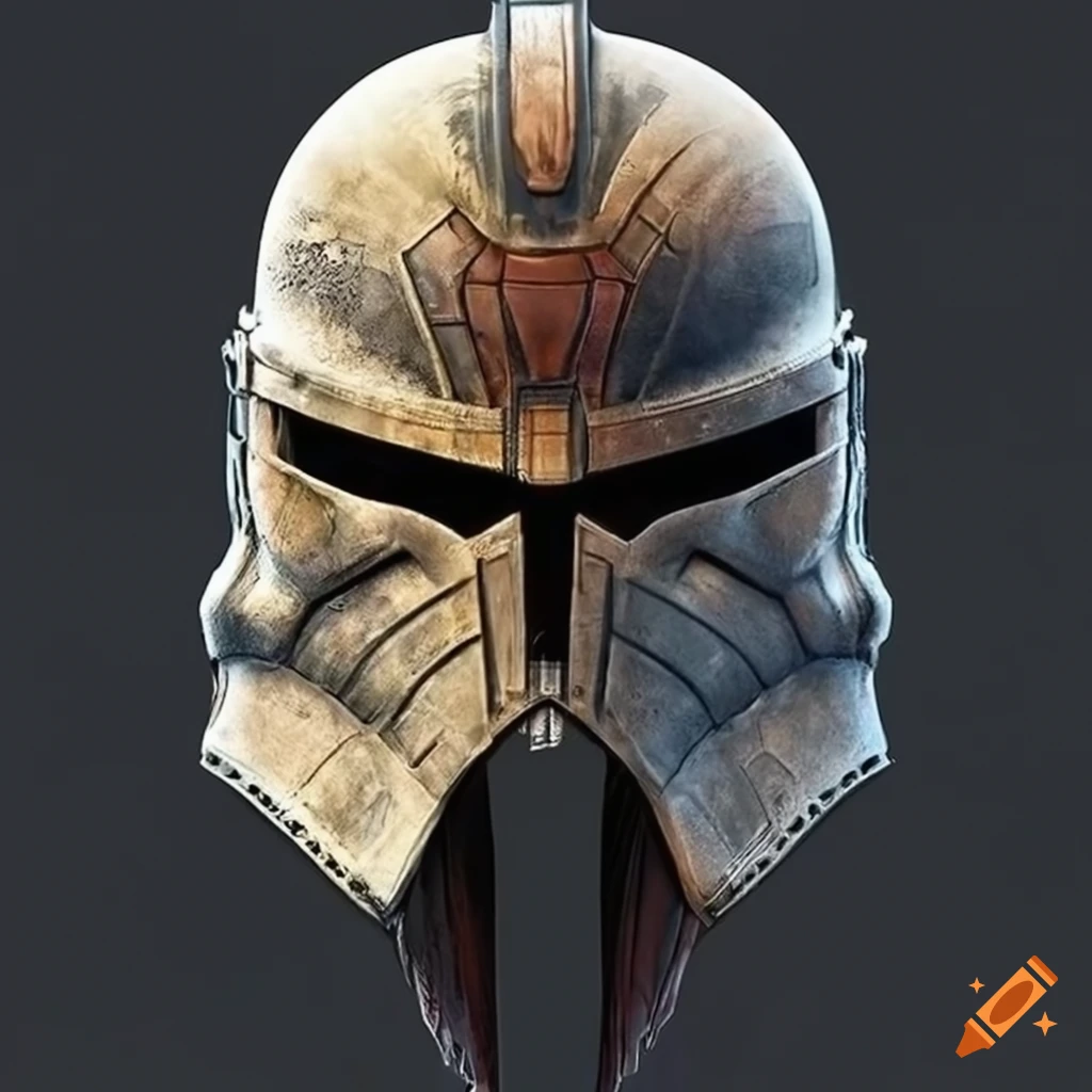 Intricately detailed spartan helmet design inspired by star wars on Craiyon