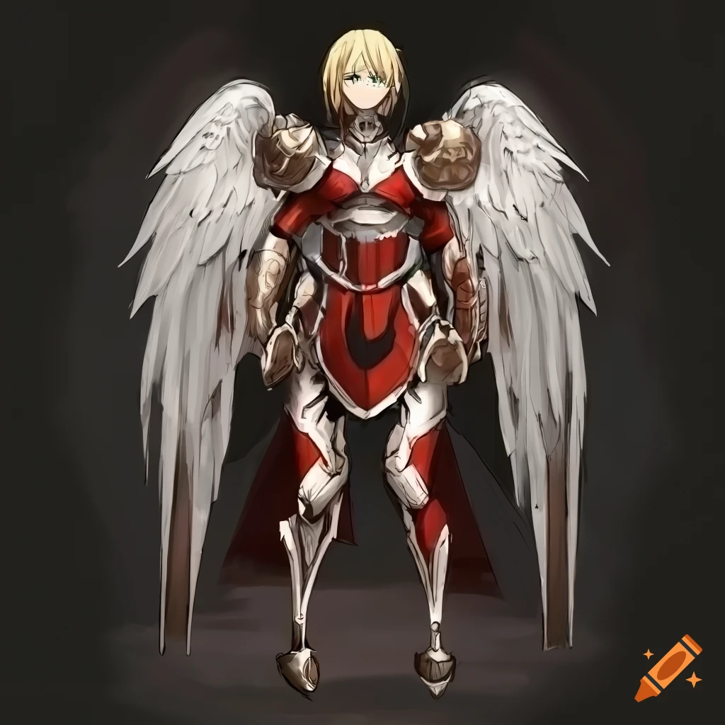 Anime-style angel titan armor in ascend: hand of kul on Craiyon