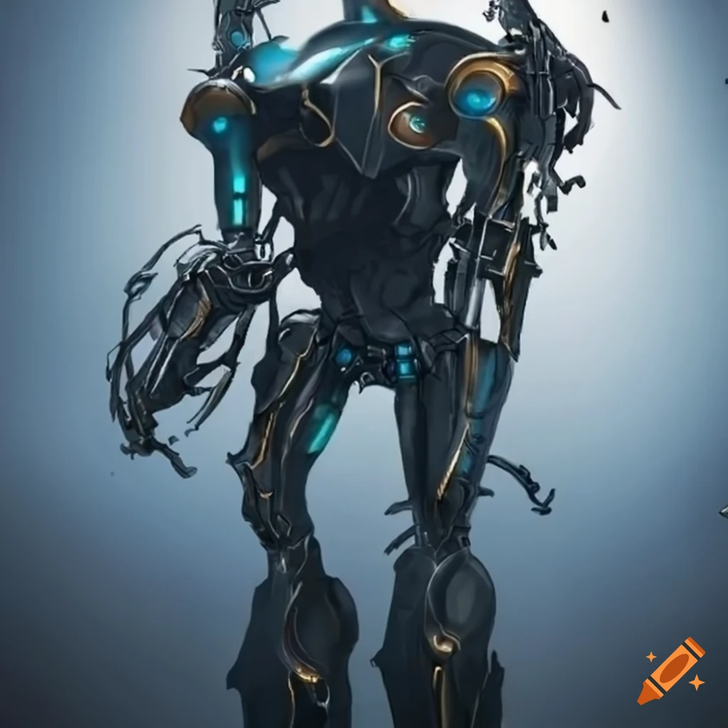 God of titanium depiction with sharp and robotic features on Craiyon