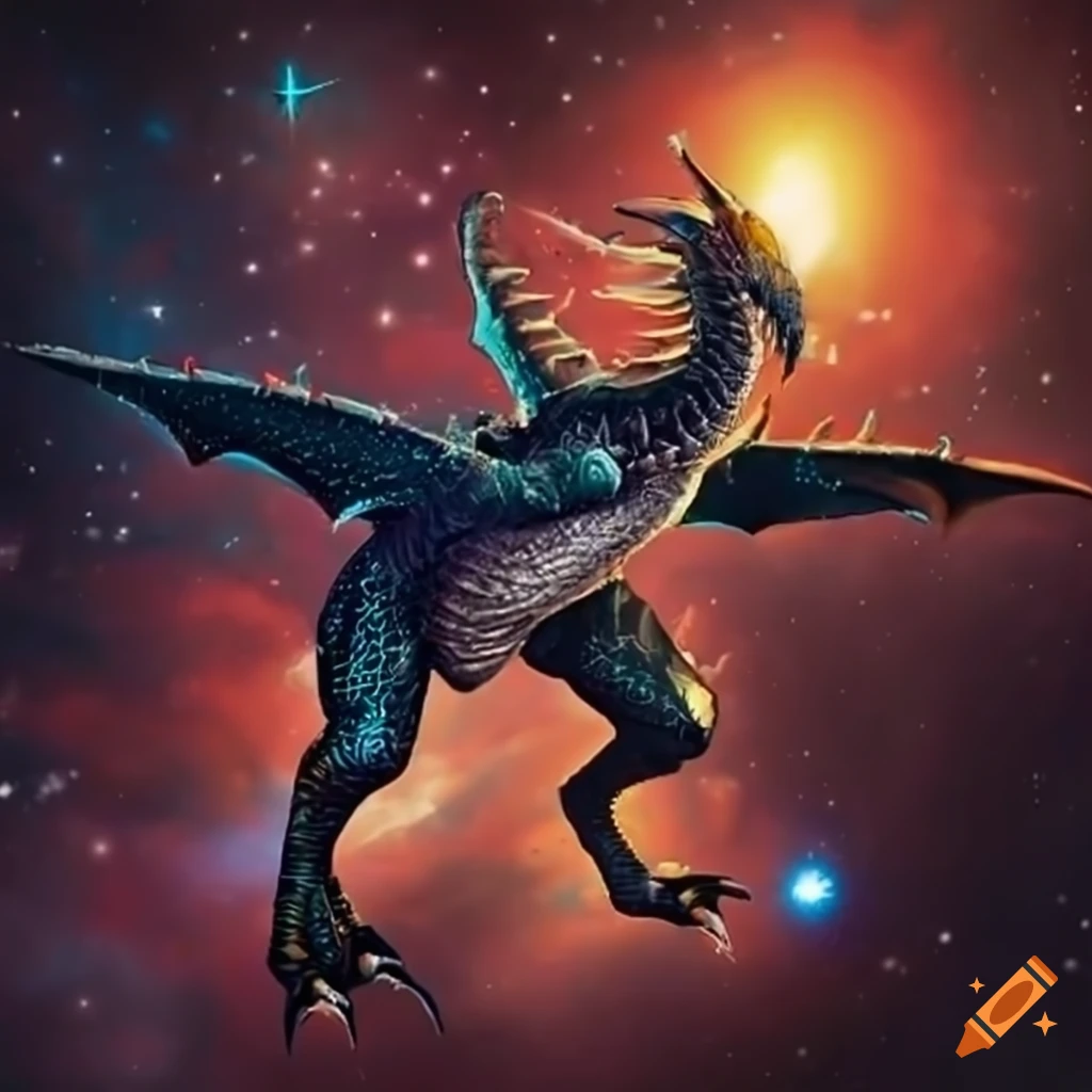 Big dragon in space on Craiyon