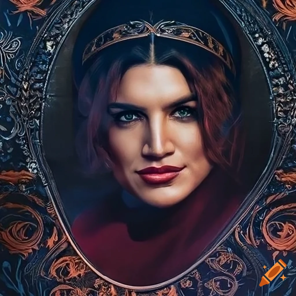 High resolution illustration of a woman with symmetrical facial ...