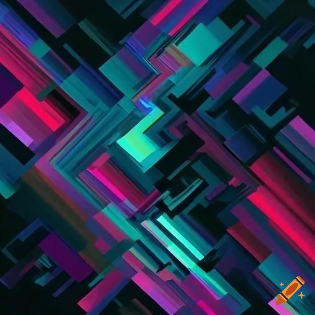 Abstract glitch background on Craiyon