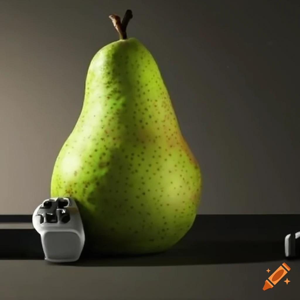 Pear playing a video game on Craiyon