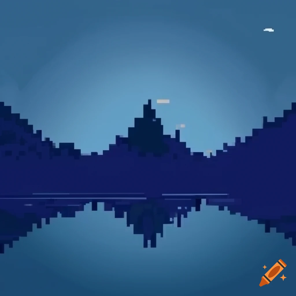 Minimalistic pixel art scenery on Craiyon