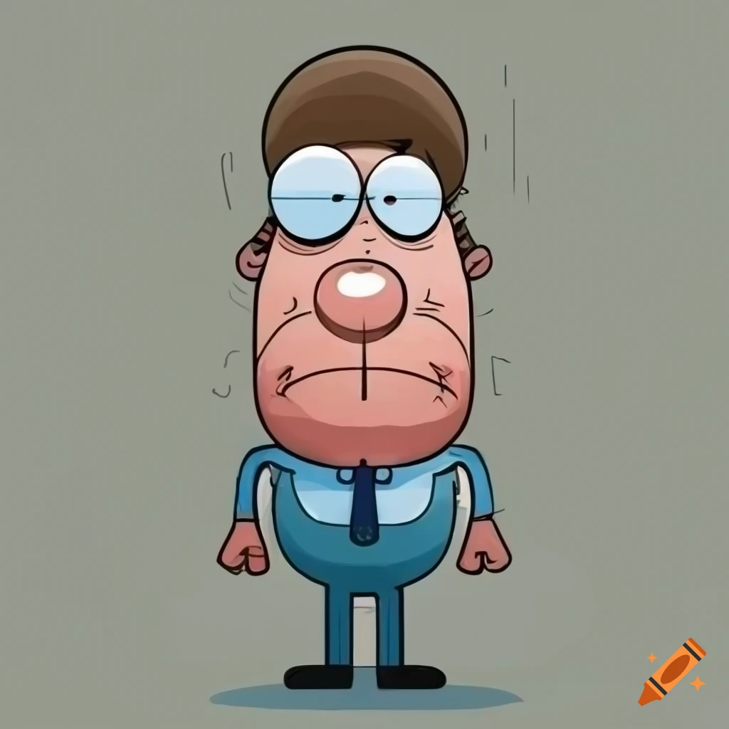 Colorful cartoon illustration of a man facing challenges on Craiyon