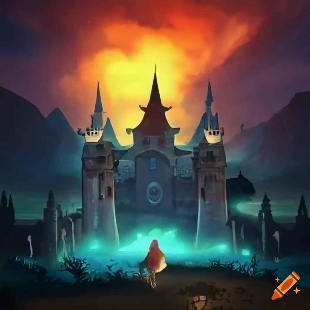 Castle title screen for a game on Craiyon