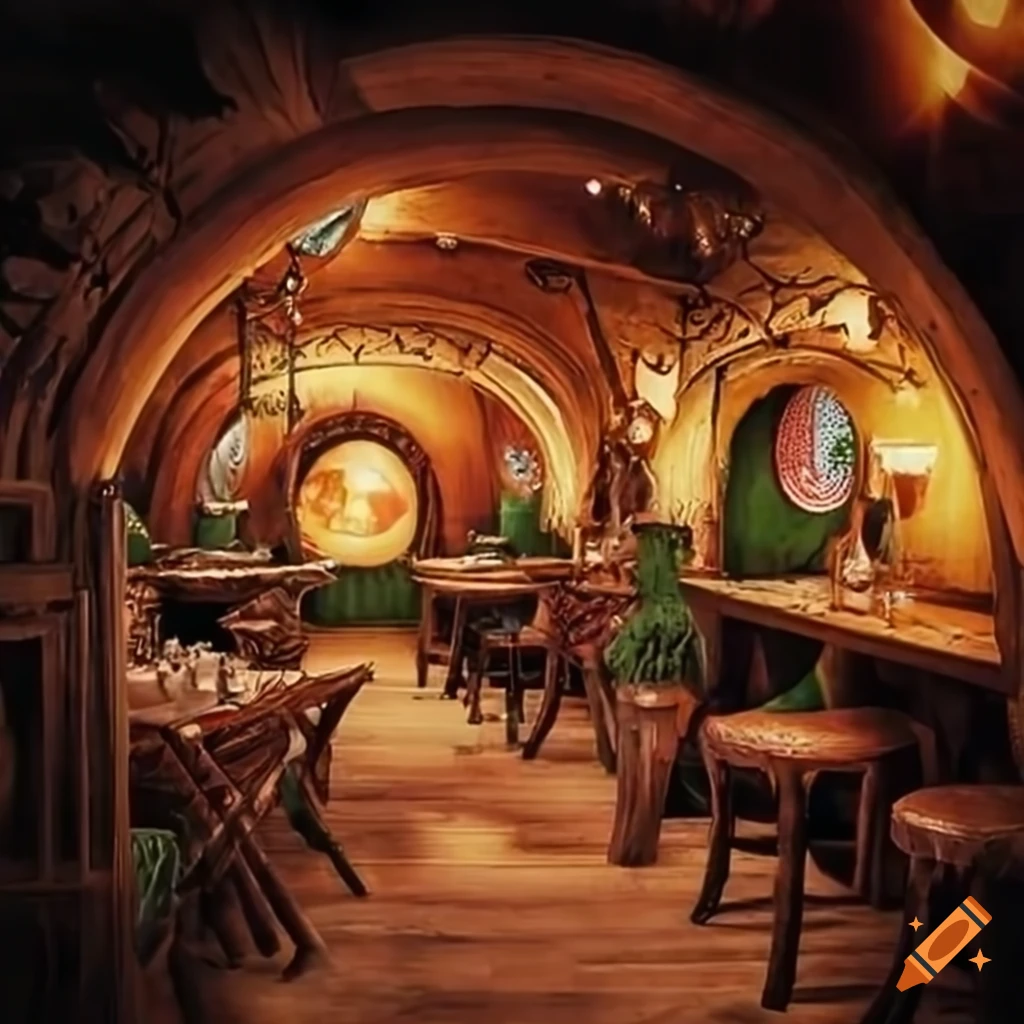 Hobbit-themed restaurant decoration on Craiyon