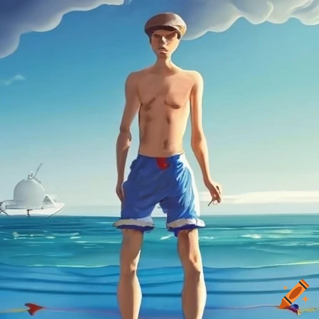 Sailor man in blue shorts on Craiyon