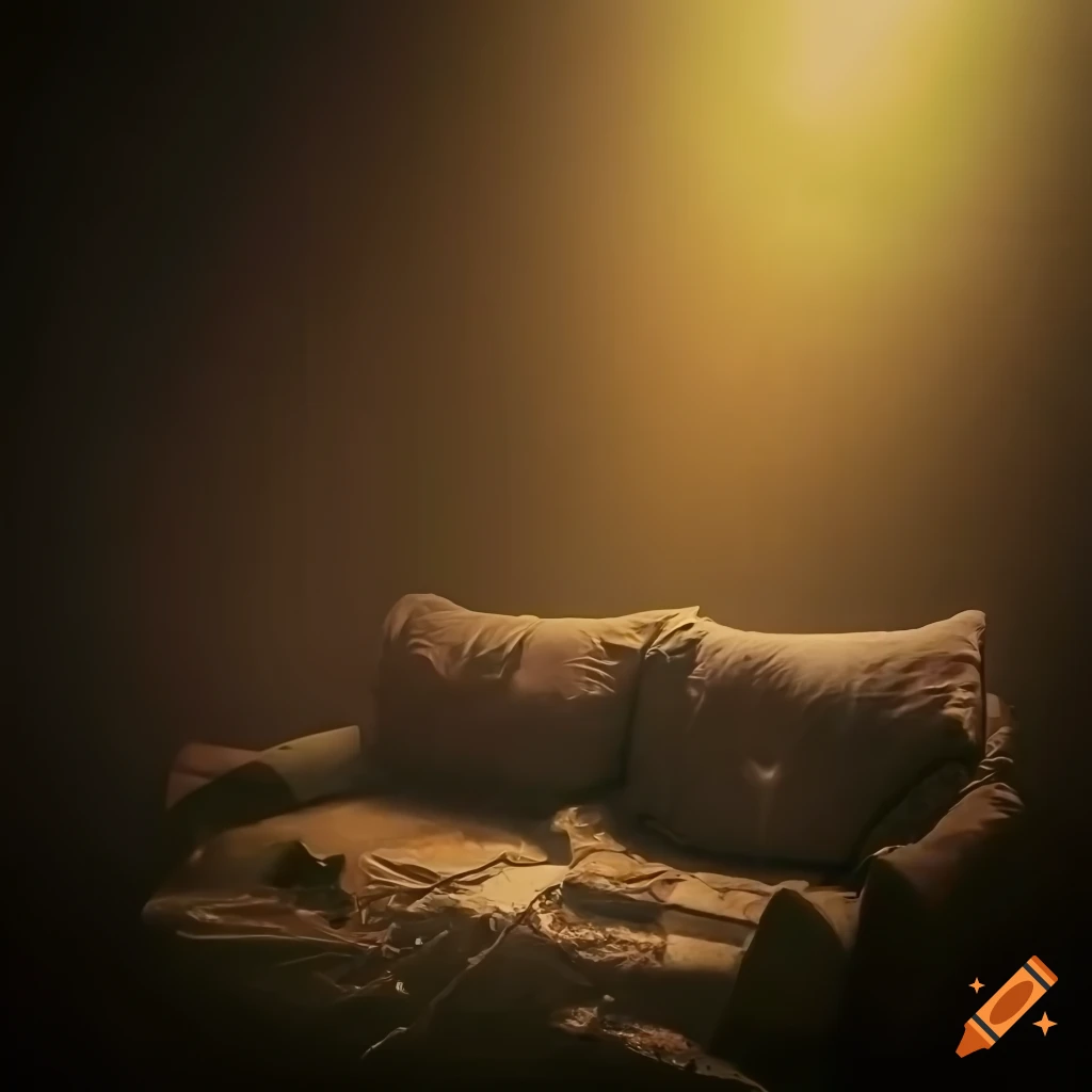 Destroyed couch in flooded penthouse with buildings sinking into the ...