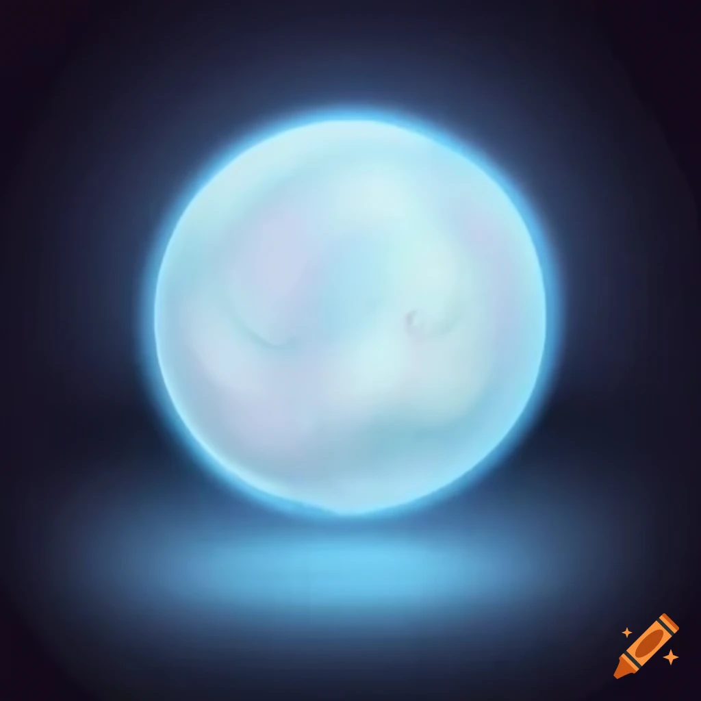 Magical white orb in anime style on Craiyon