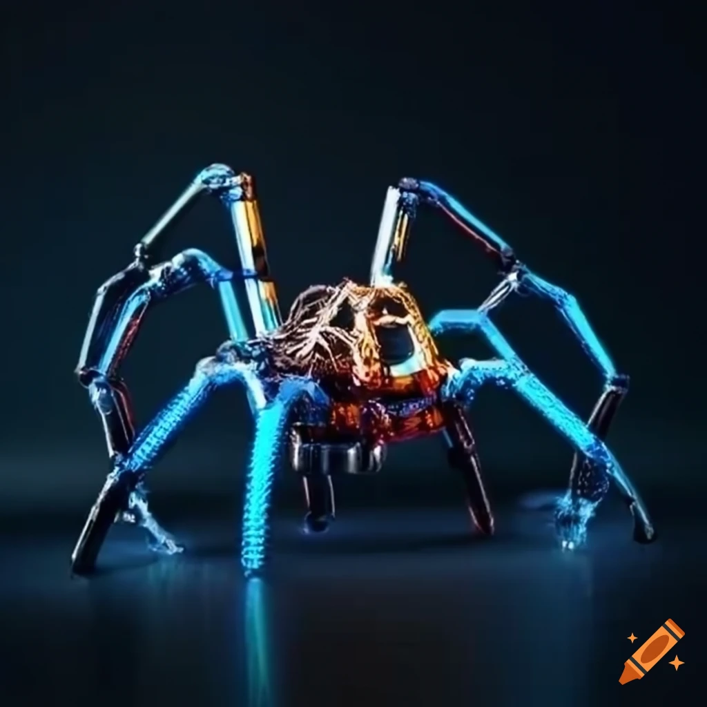 Mechanical spider with electrical energy inspired by replicator on Craiyon