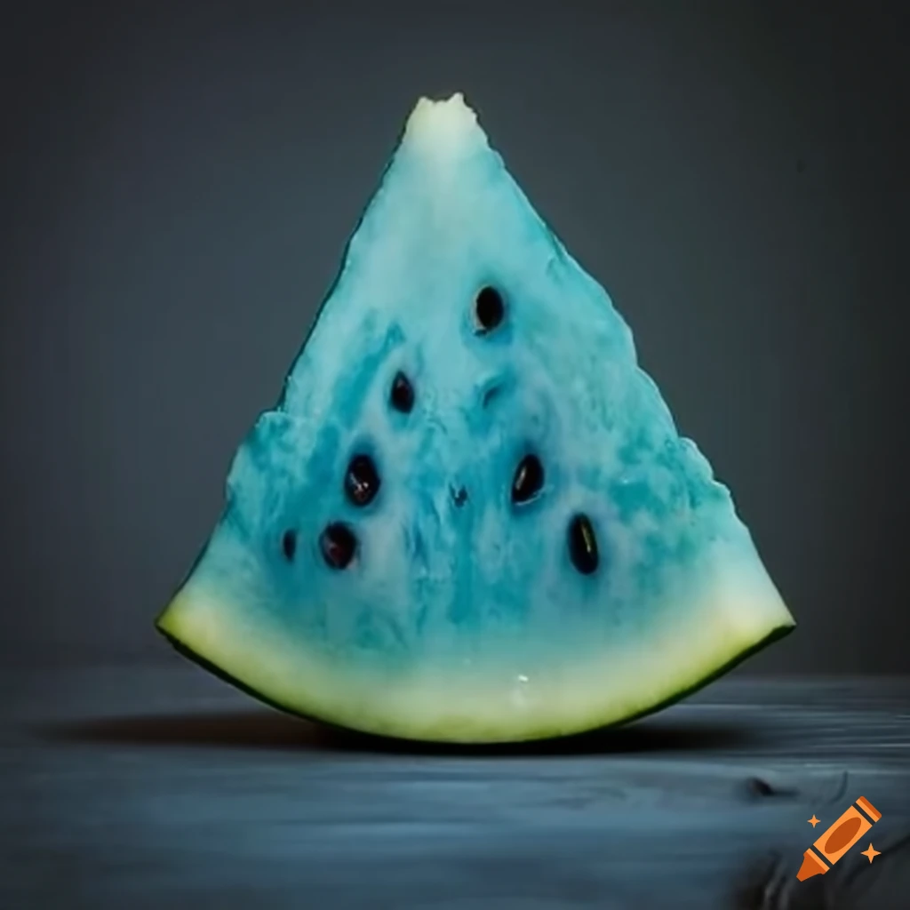 Blue watermelon slice on Craiyon