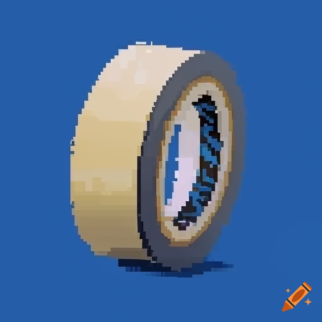 Electrical tape pixel art in grey tones on Craiyon