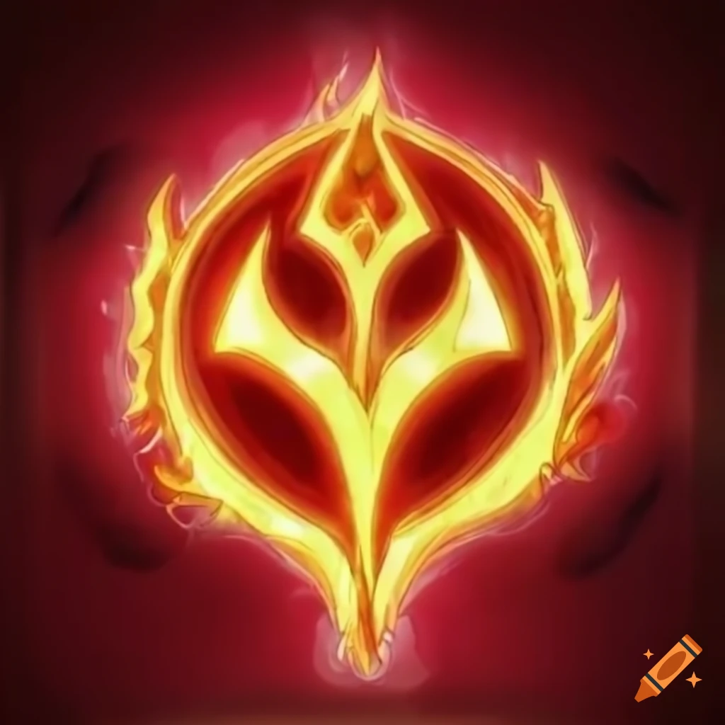Yu-Gi-Oh Fire Element symbol artwork on Craiyon