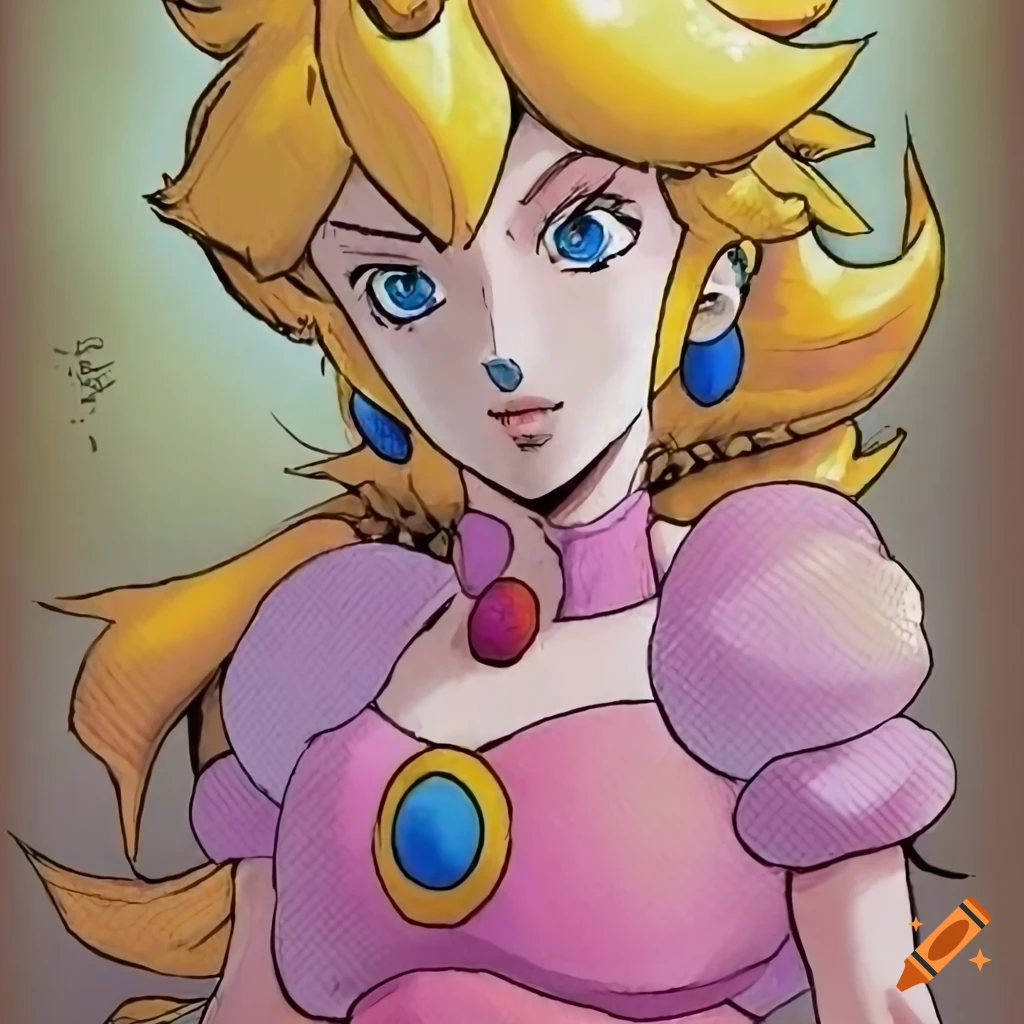 Princess peach in jojo's bizarre adventure style by hirohiko araki on ...