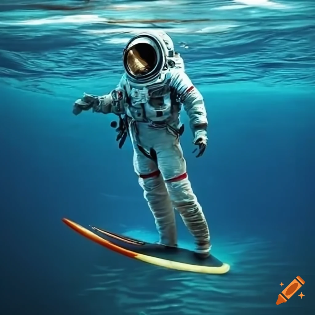 Astronaut surfing in space on Craiyon