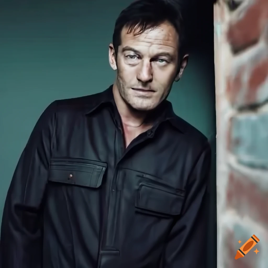 Actor resembling Jason Isaacs at 20 in an orange plaid shirt and high ...