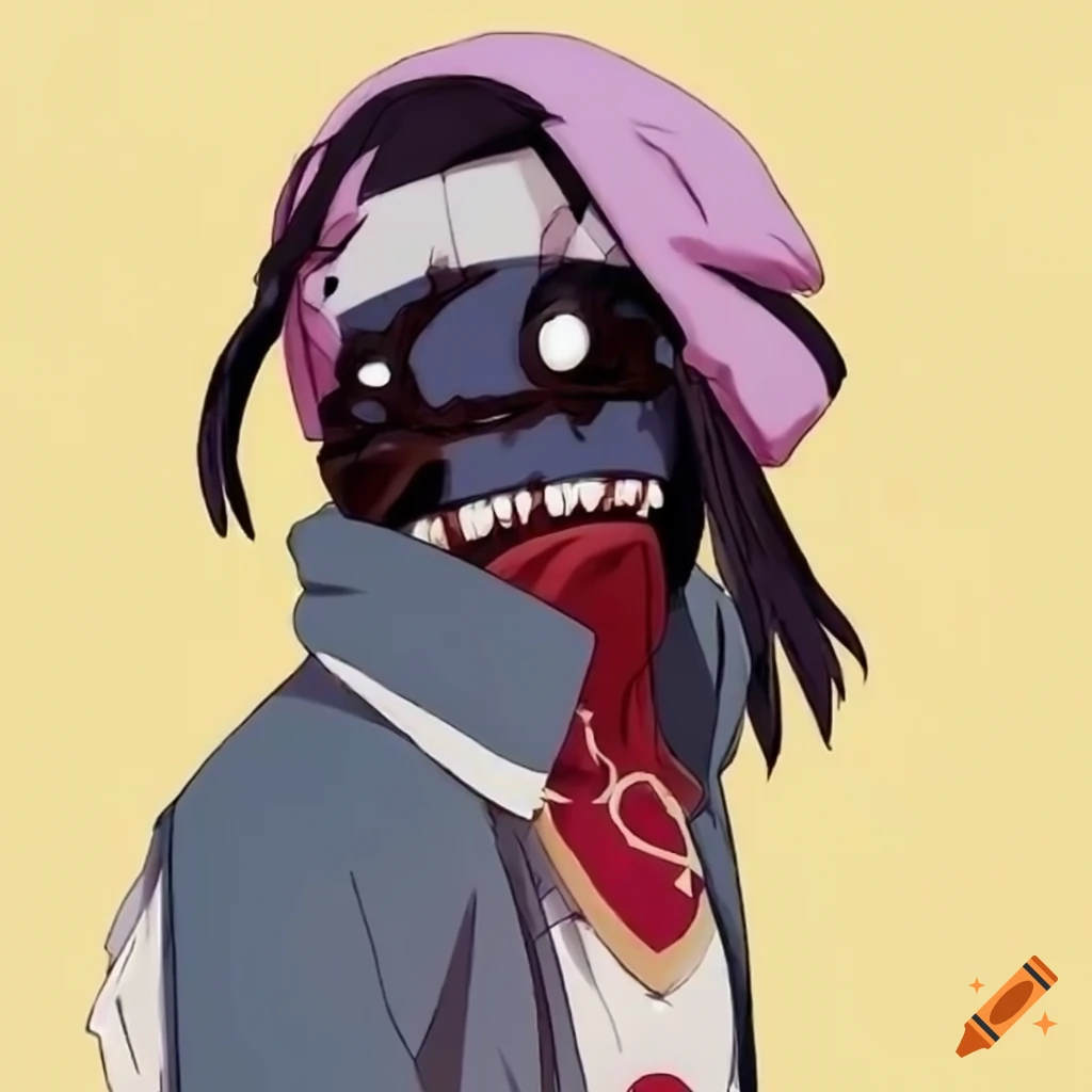 Anime character with a rough appearance on Craiyon