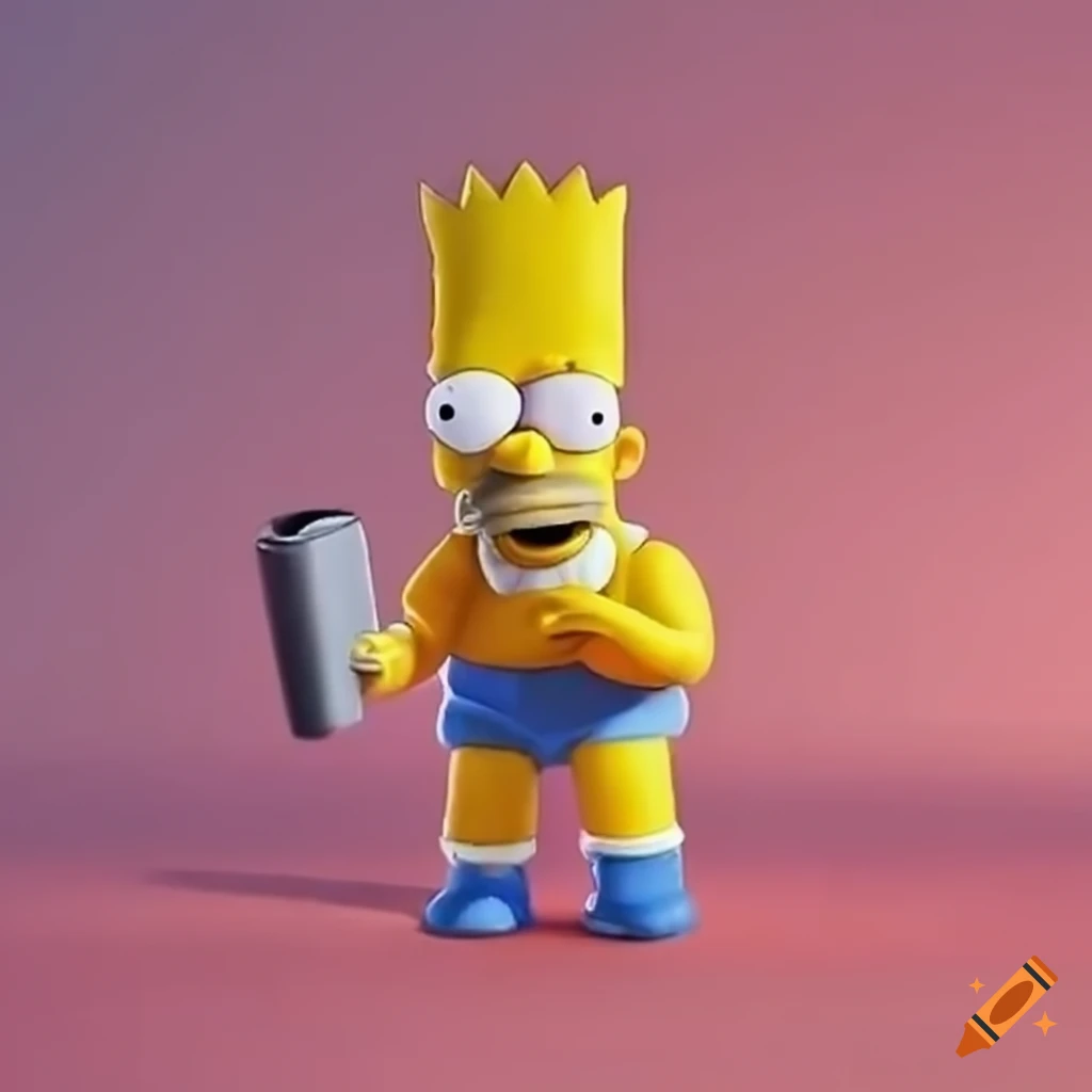 Homer Simpson shooting Bart Simpson with a harpoon in a humorous ...