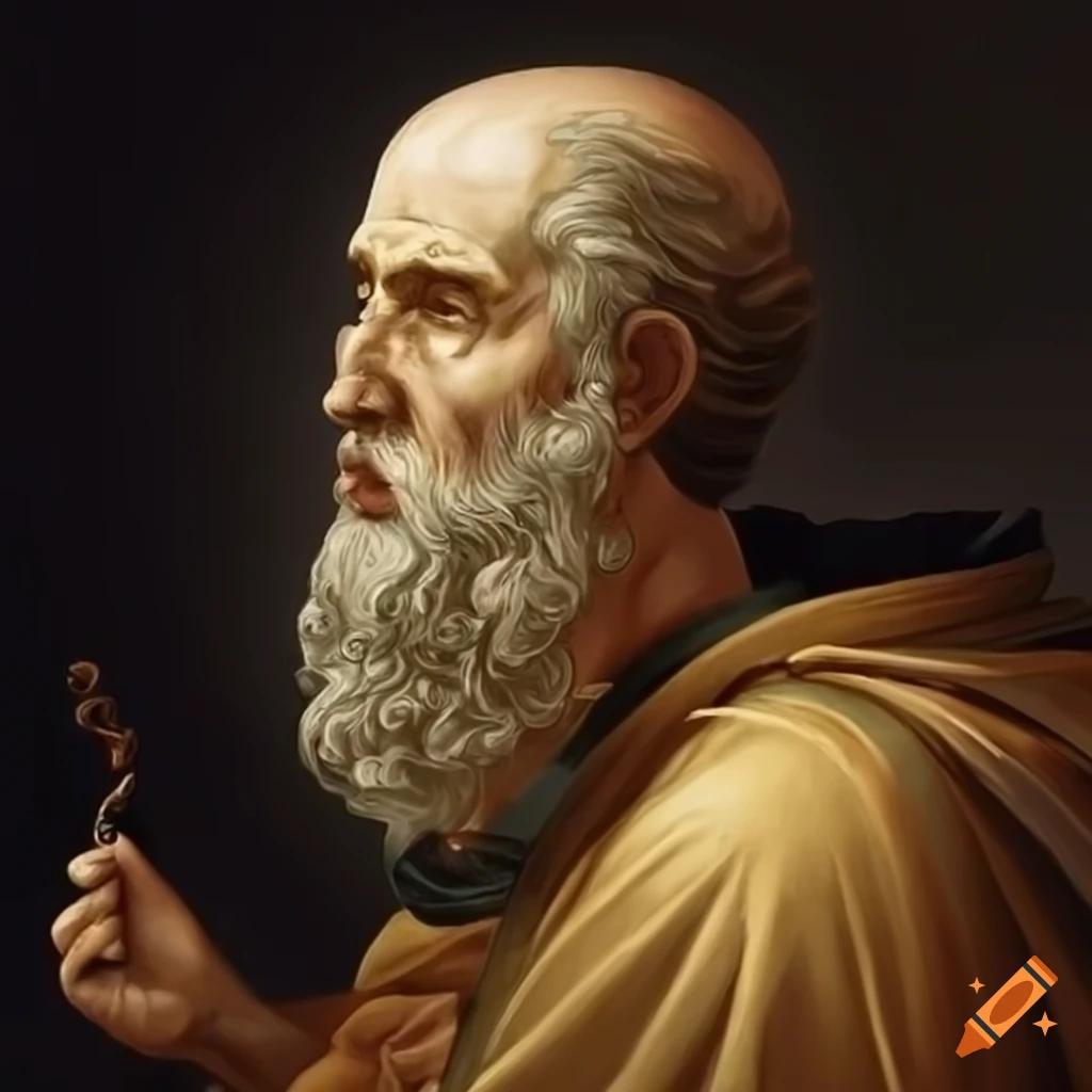 Philosopher in a contemplative pose on Craiyon