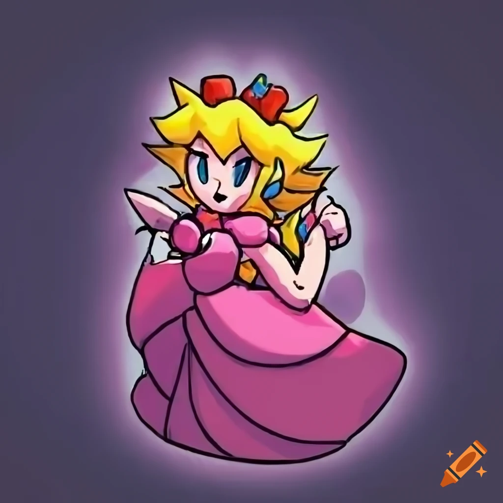 Fnf-style transmasc peach from mario on Craiyon