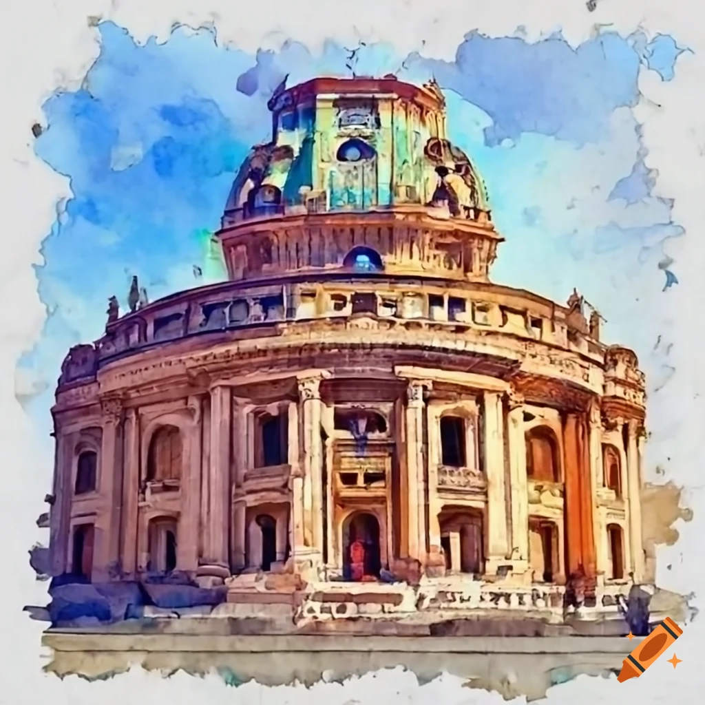 Multi-storey stone museum in historical style on Craiyon