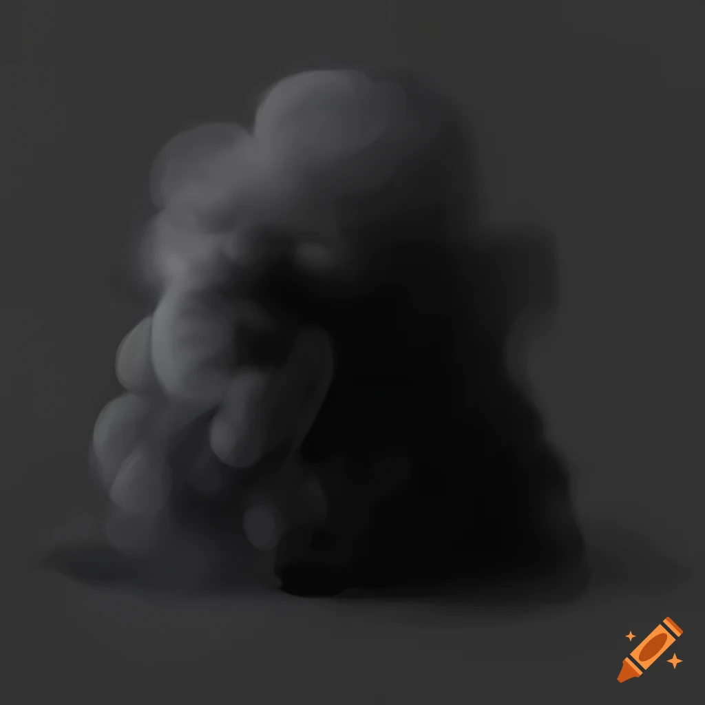 Black voluminous mist in a dark cartoon style on Craiyon
