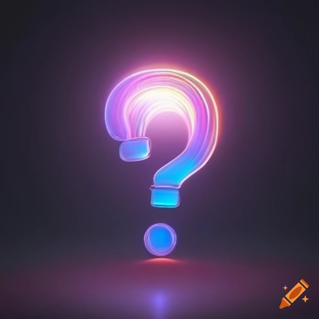 Big question mark with various lighting effects on Craiyon