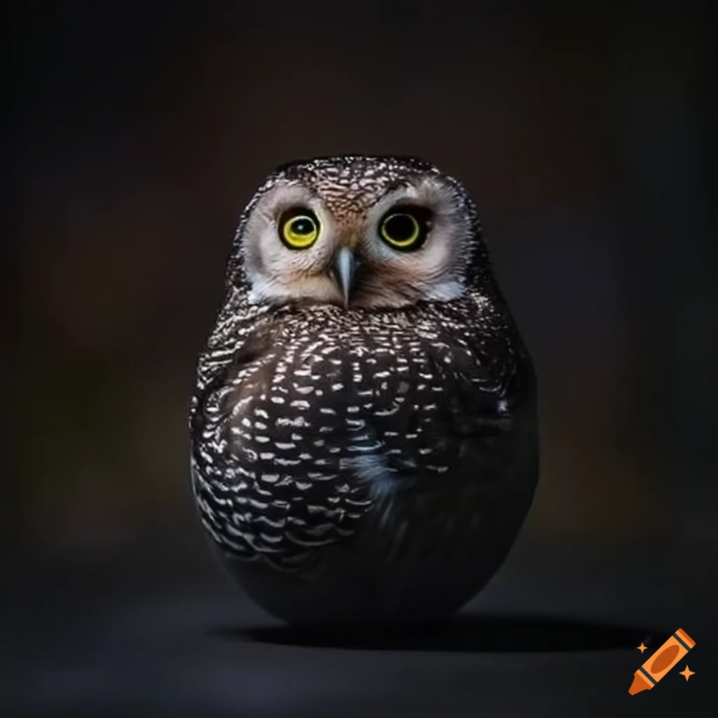 Owl in ball shape on Craiyon