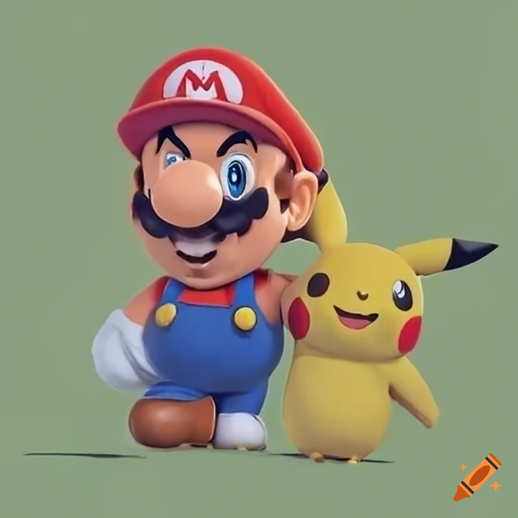 Mario wearing pikachu hat on Craiyon