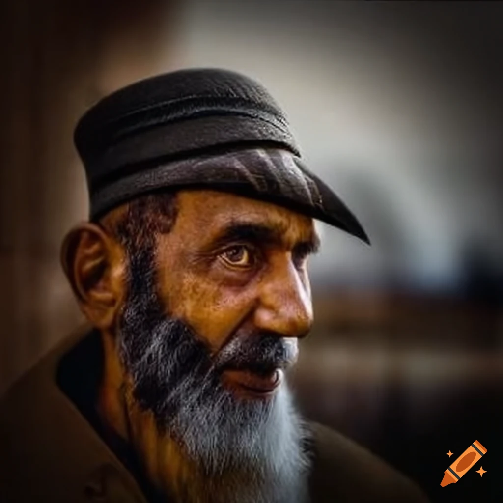 Muslim man in traditional attire boarding a plane on Craiyon