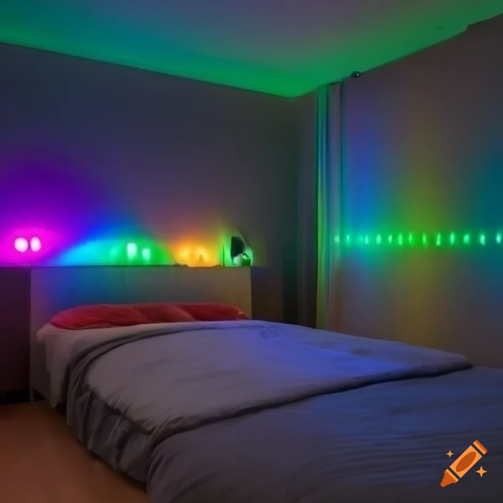 Led rgb lighting in a room on Craiyon