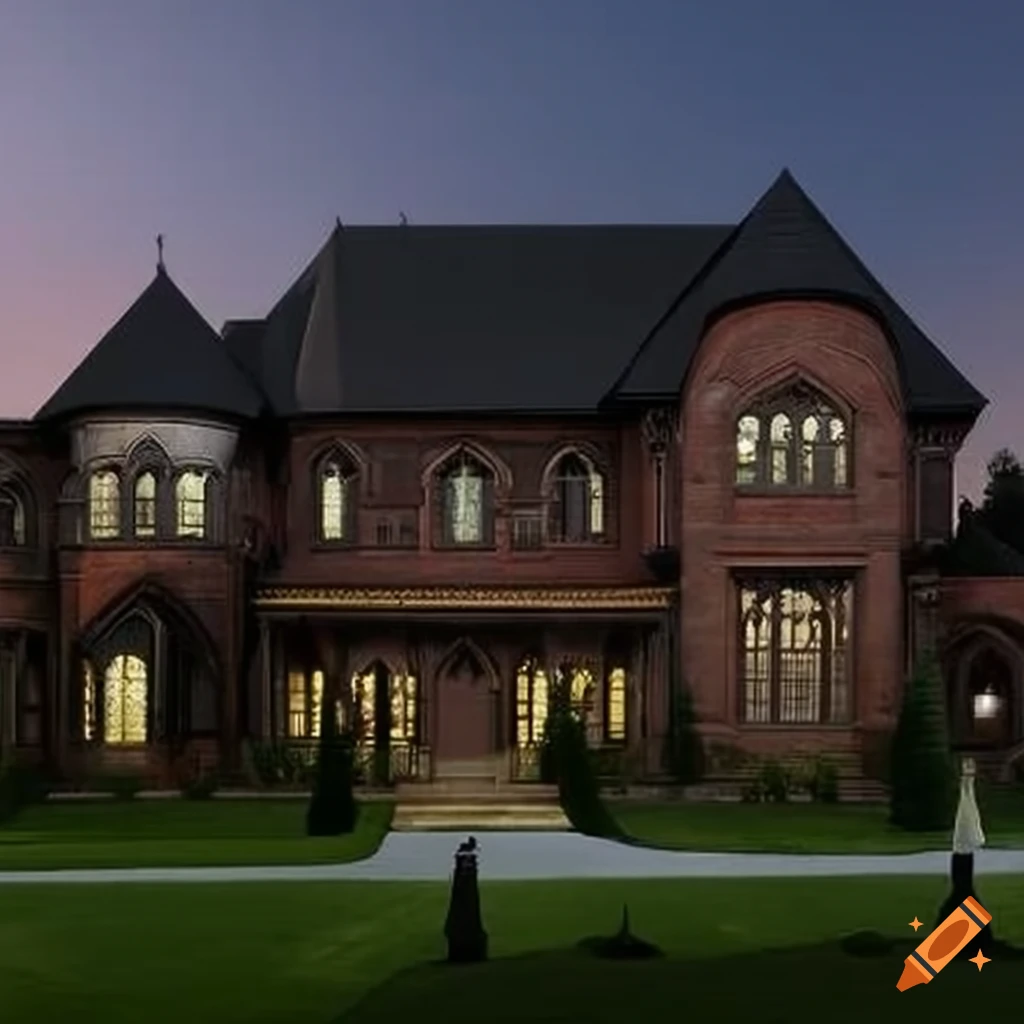Suburban gothic style mansion on Craiyon